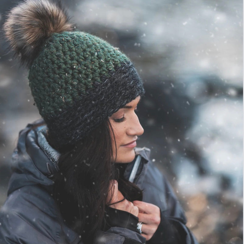 Two Tone Faux Fur Pom Pom Toques – The Great Canadian Laser Company